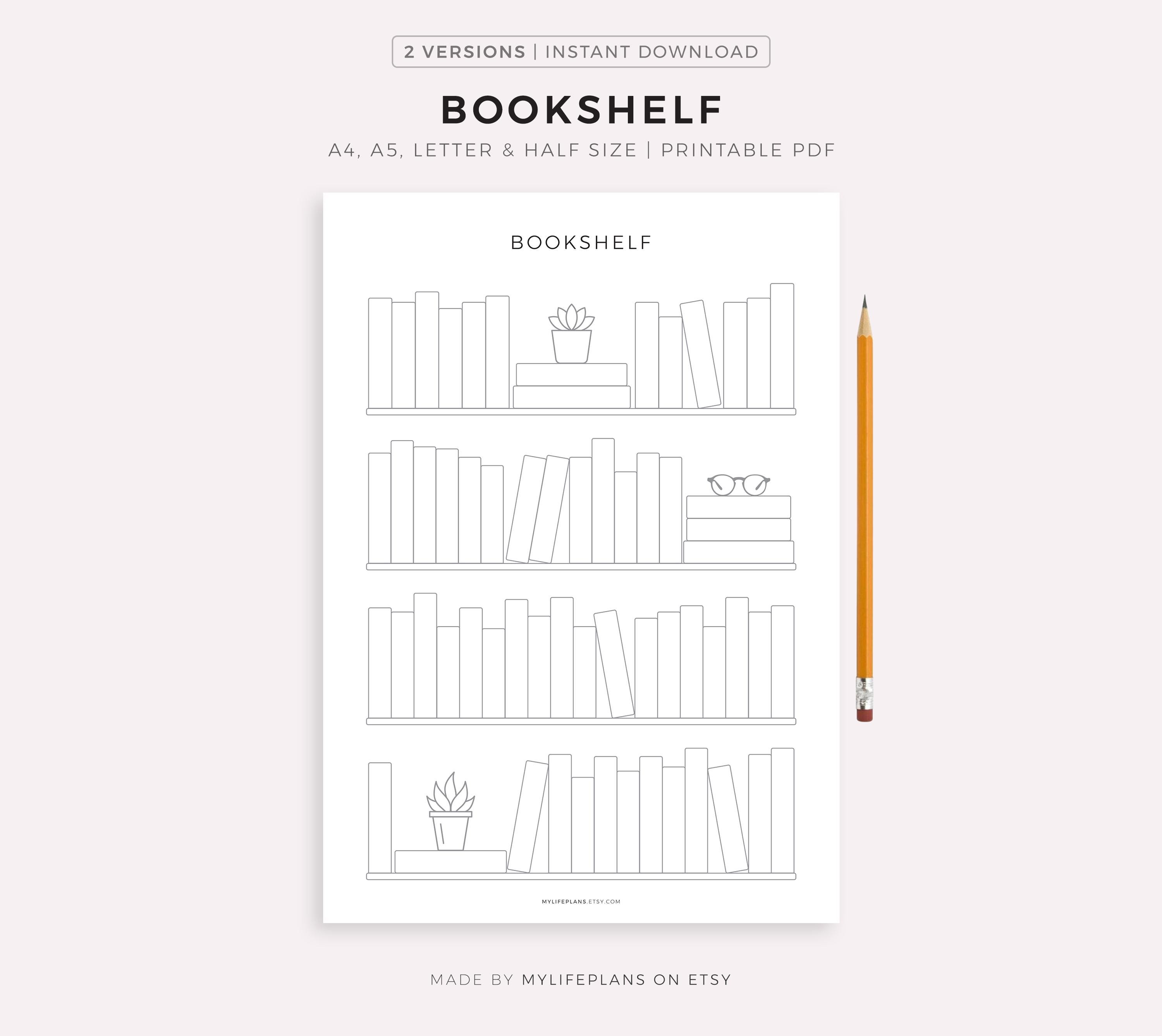 Bookshelf Printable Template, Books to Read, Books I've Read, Book ...