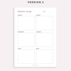Five Day Weekly Planner Printable, Student Planner, Desk Organizer ...