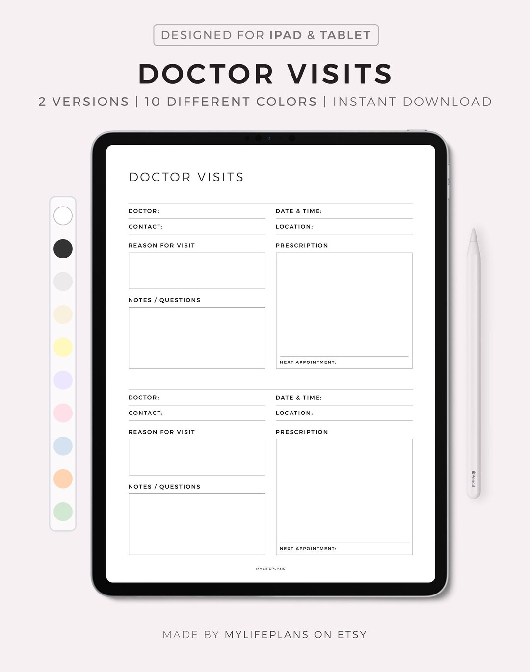 Digital Doctor Visits Planner, Medical Specialist Visit, Health ...