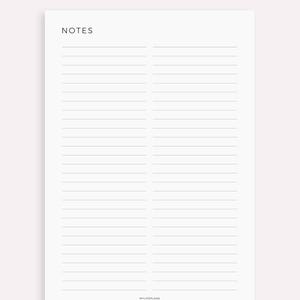 2 Column Notes Page for Remarkable 2, Notes Template, Writing Paper ...