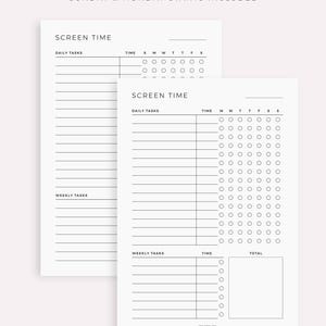 Earn Screen Time Checklist for Teenagers / Kids, Screen Time Chore ...