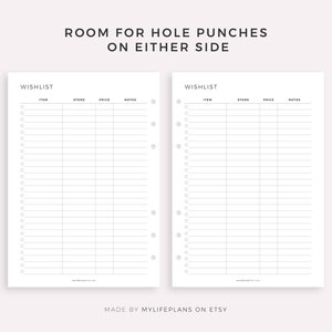 Simple Wishlist Page Printable & Fillable, Holiday Wishlist Template ...