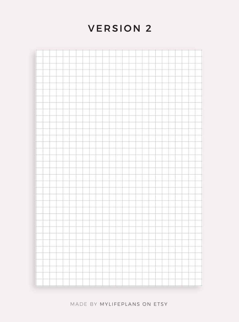 Grid Paper Printable Squared Paper Planner Inserts | Etsy