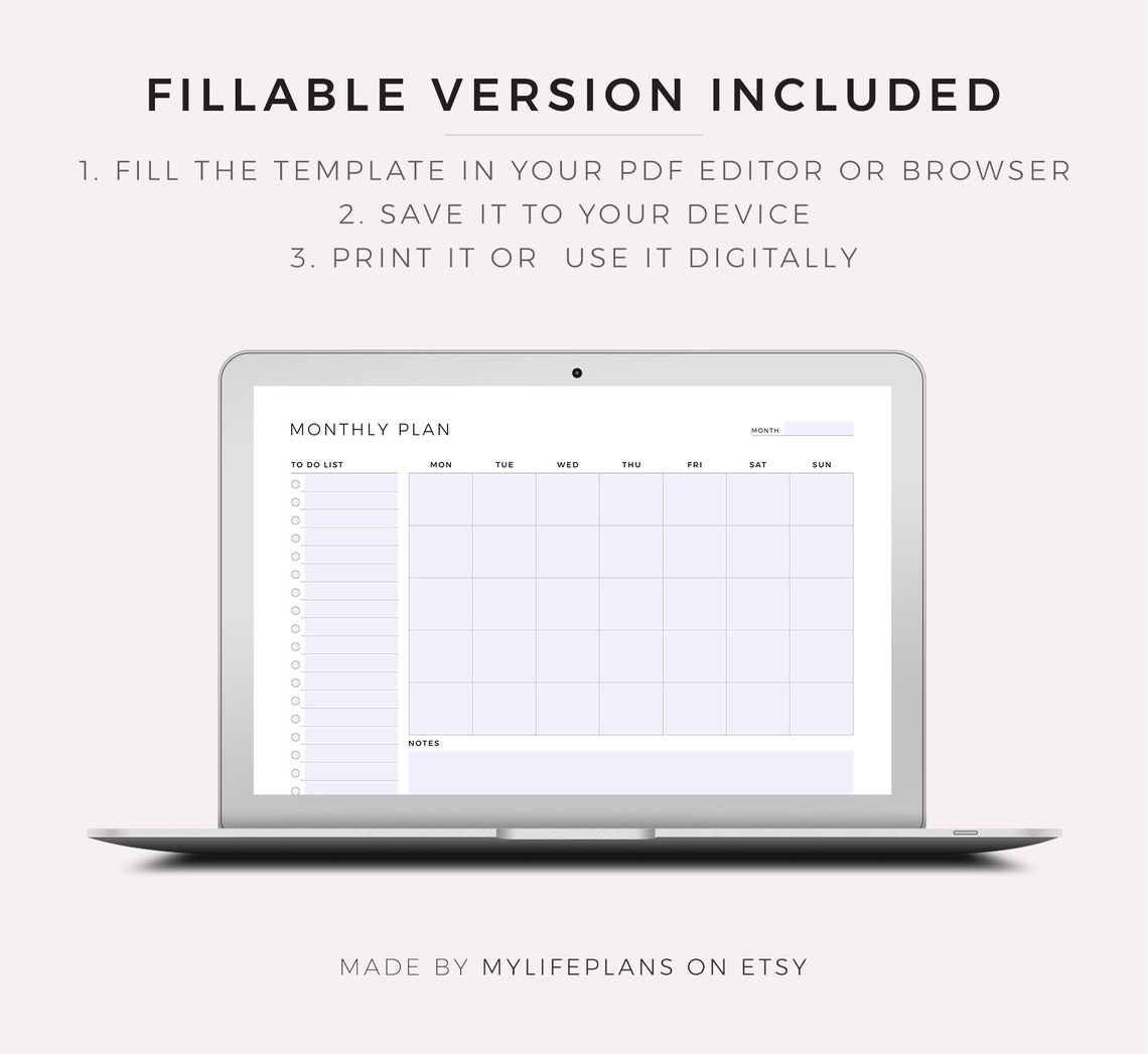 Monthly to Do List Printable Planner Productivity Monthly - Etsy