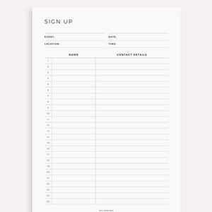 Sign up Template - Event Sign Up, Customer Sign Up, Email Sign Up ...