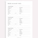 Bank Accounts Tracker Printable Template, Bank Account List, Bank ...