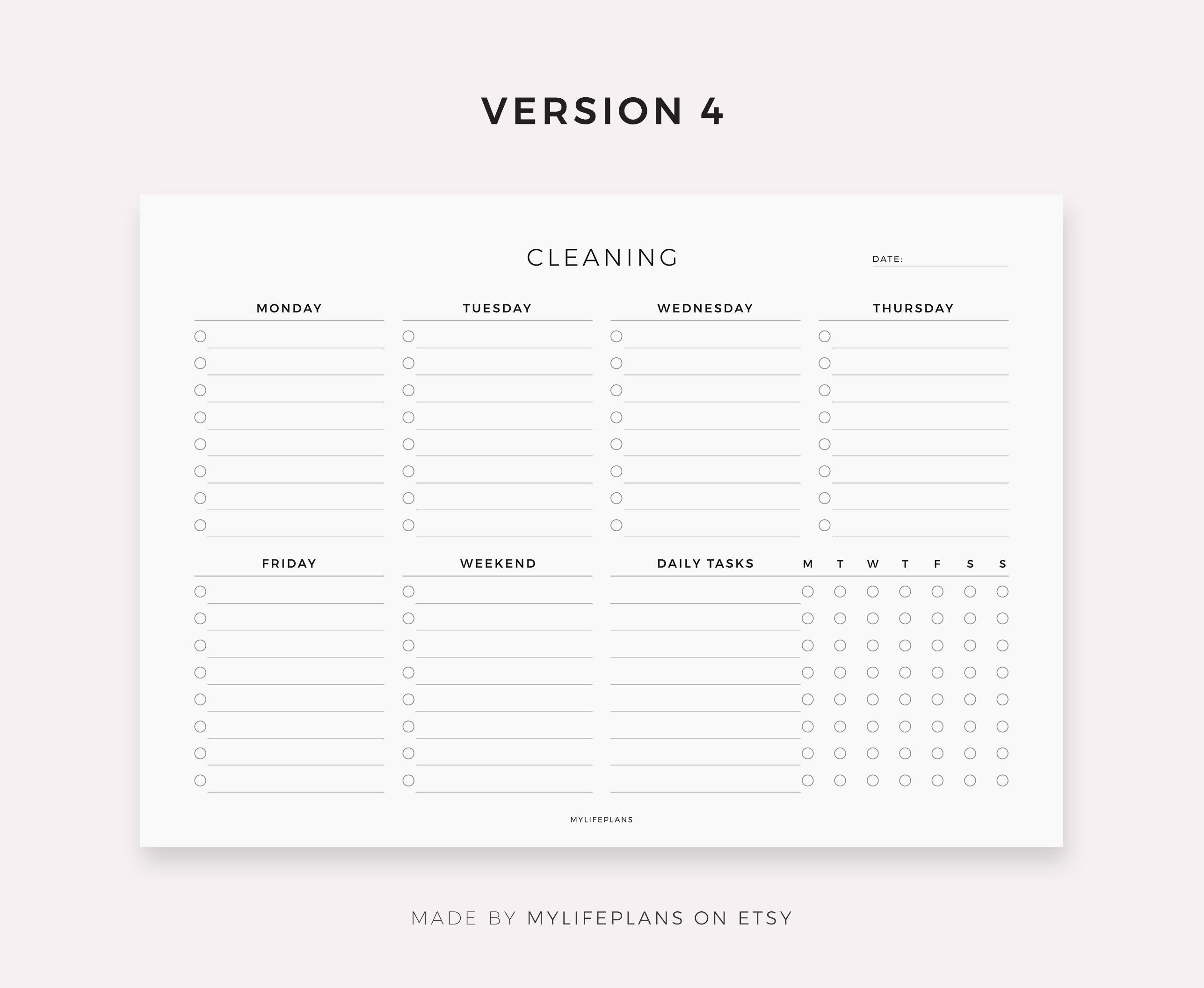 Weekly Cleaning Checklist for Kindle Scribe, Landscape, Cleaning to Do ...