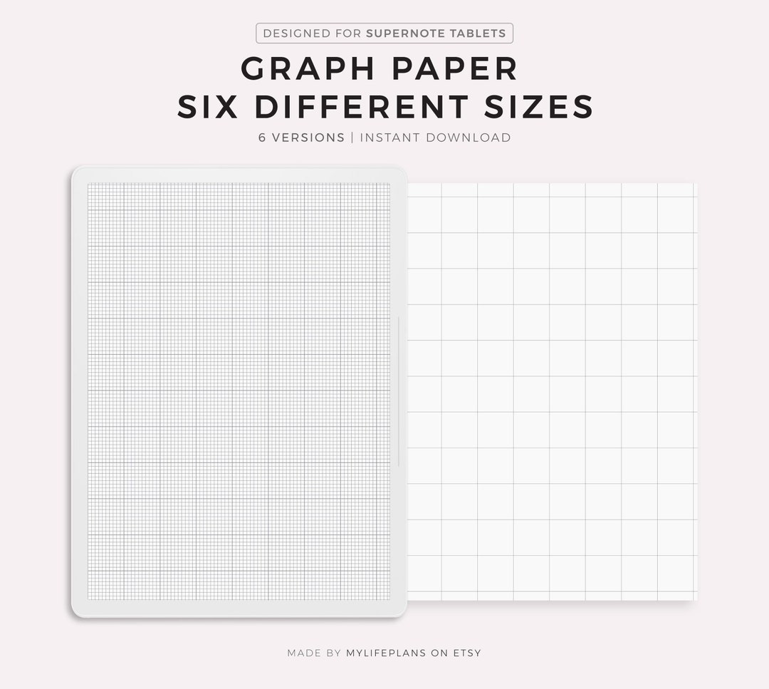 Graph Paper Six Different Sizes - 0.25", 0.5", 1", 10 Squares per Inch ...