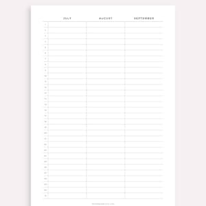 Year Calendar on Four Pages Printable, Quarterly Overview, Yearly ...