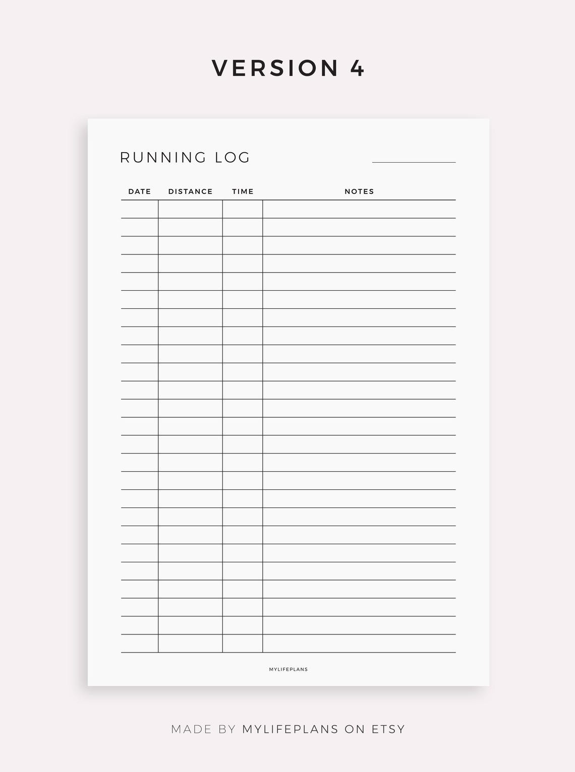 Running Log Template for Remarkable Paper Pro, Instant Download - Etsy