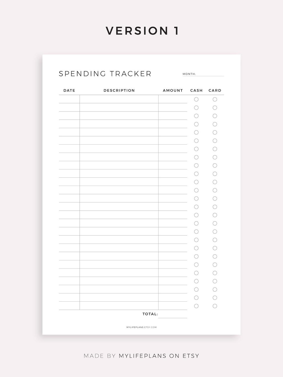 Spending Tracker Printable, Expense Tracker, Budget Template, Financial ...