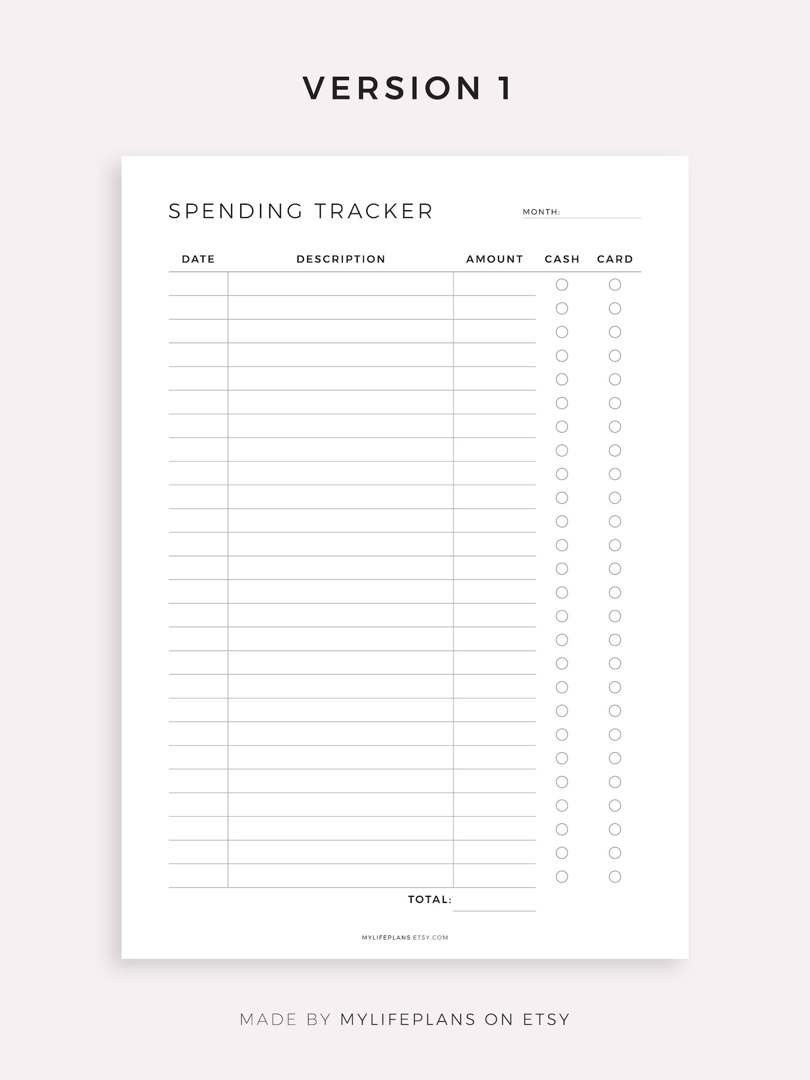 Spending Tracker Printable, Expense Tracker, Budget Template, Financial ...