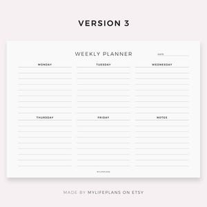 Five Day Weekly Planner for Remarkable 2, Landscape, Instant Download ...