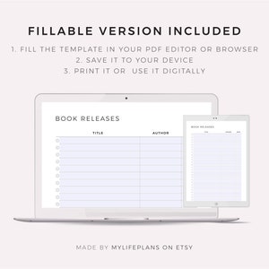 New Book Releases Tracker Printable, Books to Buy Reminder, Upcoming ...