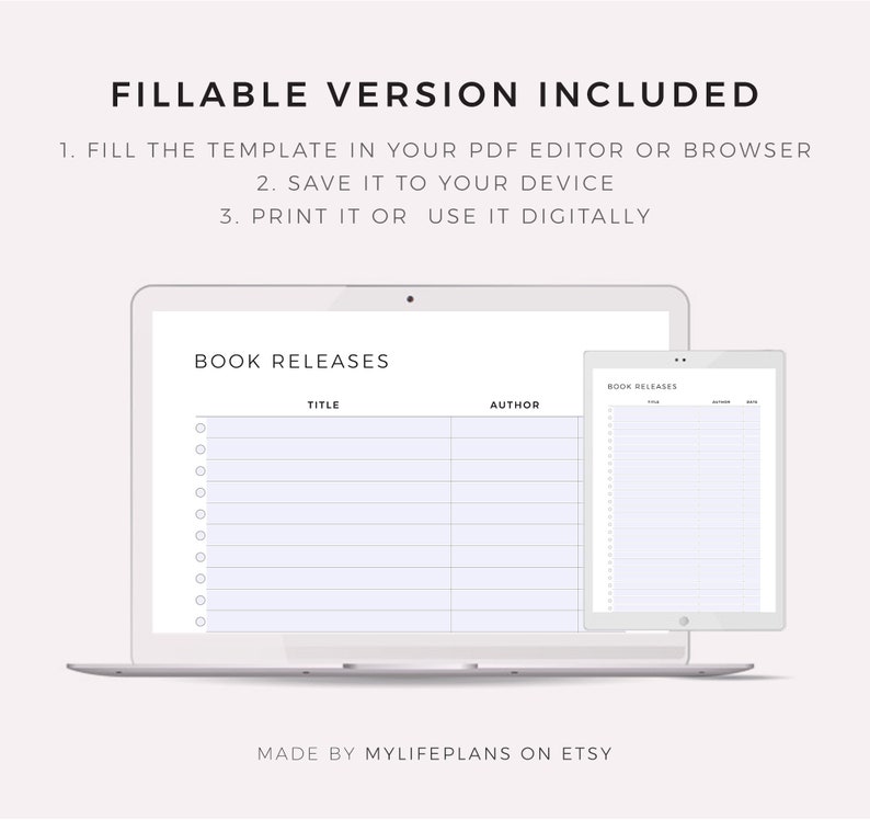 New Book Releases Tracker Printable Books to Buy Reminder - Etsy