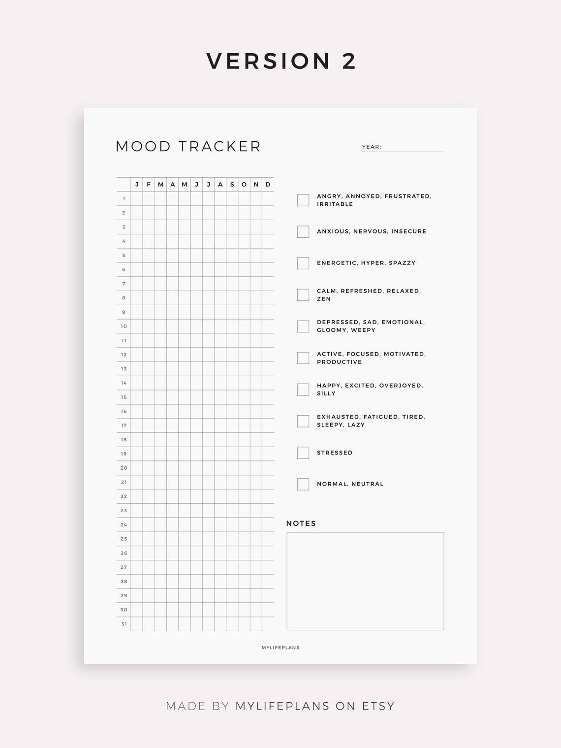 Mood Tracker for Supernote A5X2/A5X/A5/A6X2/A6X/A6, Instant Download - Etsy