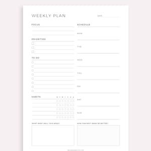 ADHD Planner Printable Set - Daily Planner, Weekly Planner, Monthly ...