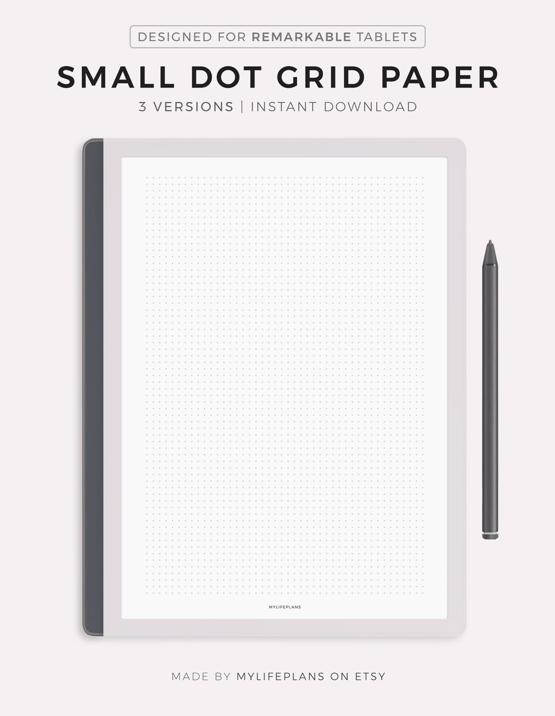 Small Dot Grid Paper for Remarkable 2, Dot Graph Paper, Instant ...