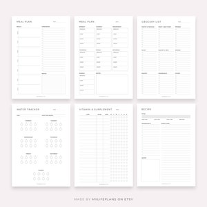 Fitness, Diet & Health Planner Inserts Bundle, A4/a5/letter/half Letter ...