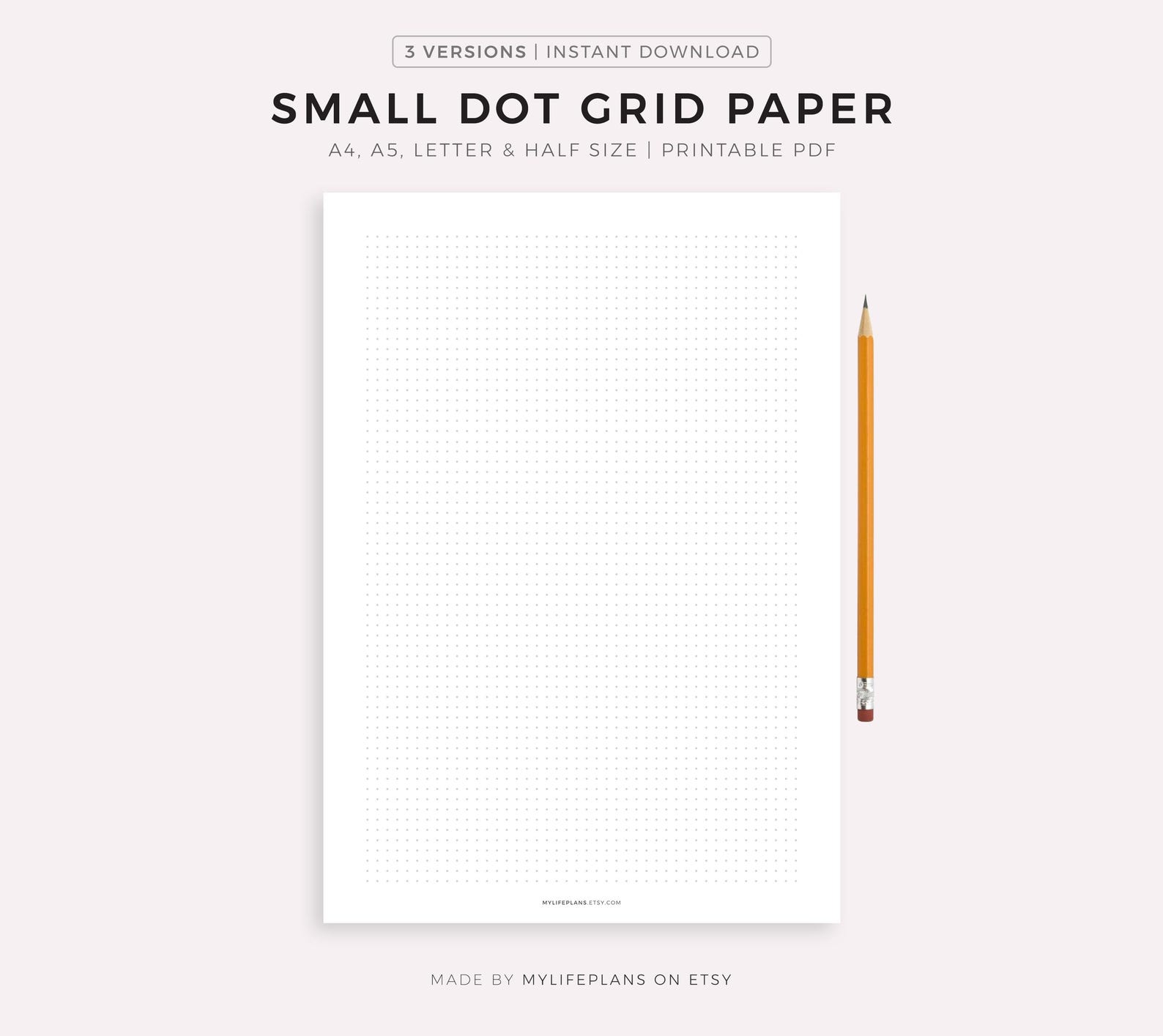Small Dot Grid Paper Printable, Dot Graph Paper, Planner Inserts, A4/a5 ...