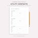 Printable Utility Contacts Template, Service Provider Contact List ...