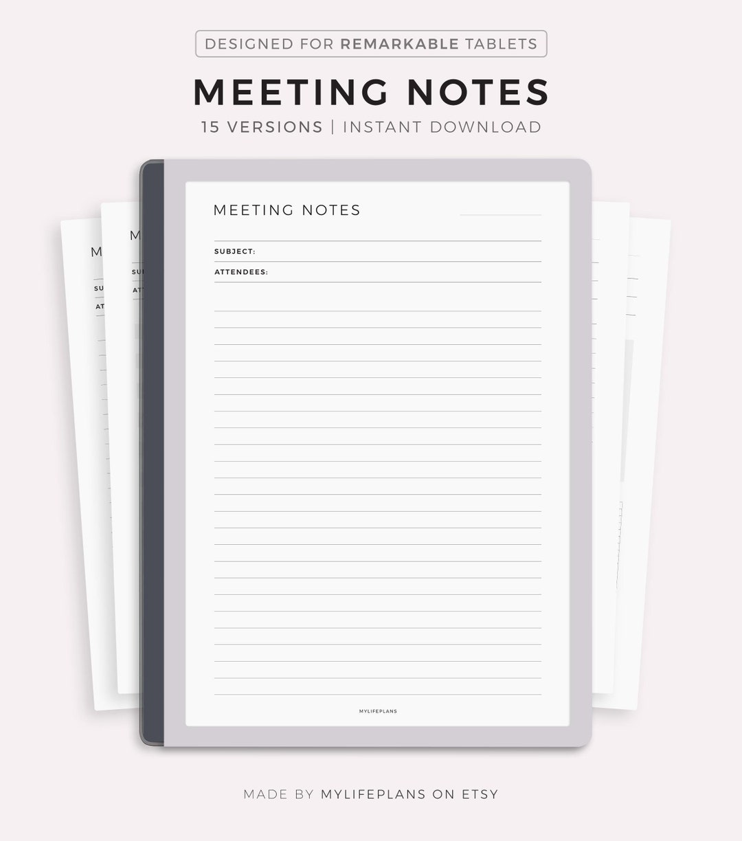 Simple Meeting Notes Templates, Meeting Minutes, Work Notes, Office ...