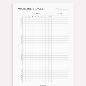 Monthly Migraine Tracker for Supernote A5X2/A5X/A5/A6X2/A6X/A6, Instant ...