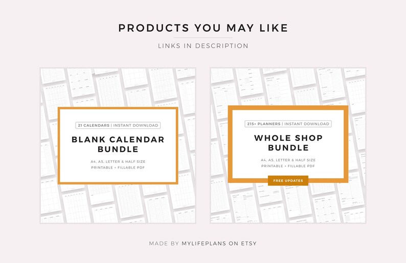 2 Page Blank Monthly Calendar Printable & Fillable, Minimalist Calendar ...