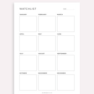 Upcoming Movies & TV Series to Watch, Printable and Fillable Template ...