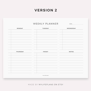 Five Day Weekly Planner for Remarkable 2, Landscape, Instant Download ...