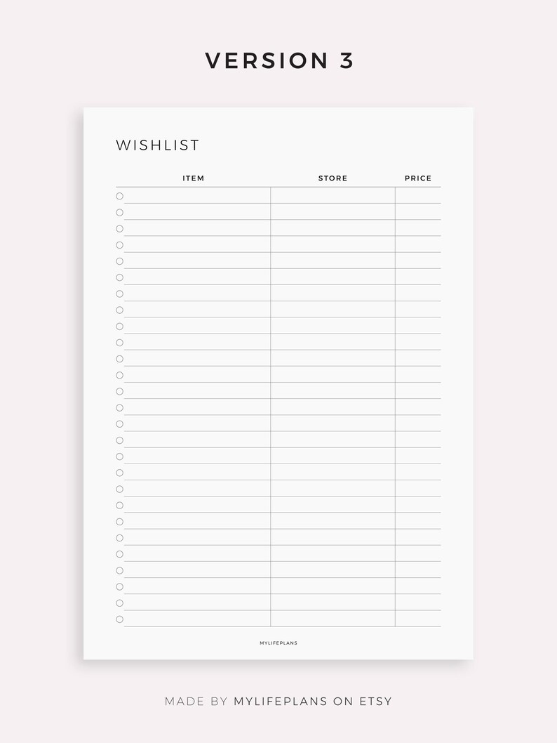Simple Wishlist Page for Remarkable 2, Instant Download - Etsy