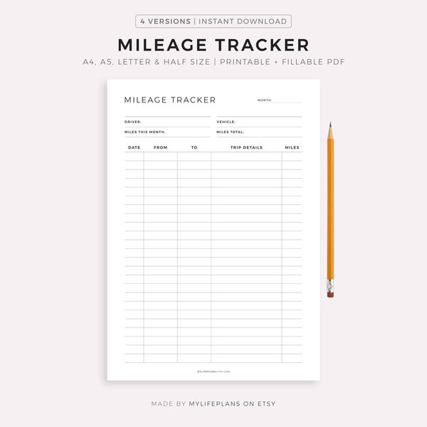 Work Car Log Sheet - Etsy UK