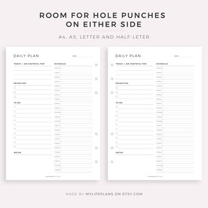 24 Hour Daily Planner Printable, Daily to Do List for Work / Personal ...