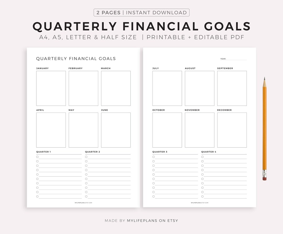 Quarterly Financial Goals, Financial Goals, Goal Setting, Goal Planning ...