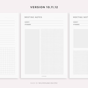 Simple Meeting Notes Templates, Meeting Minutes, Work Notes, Office ...
