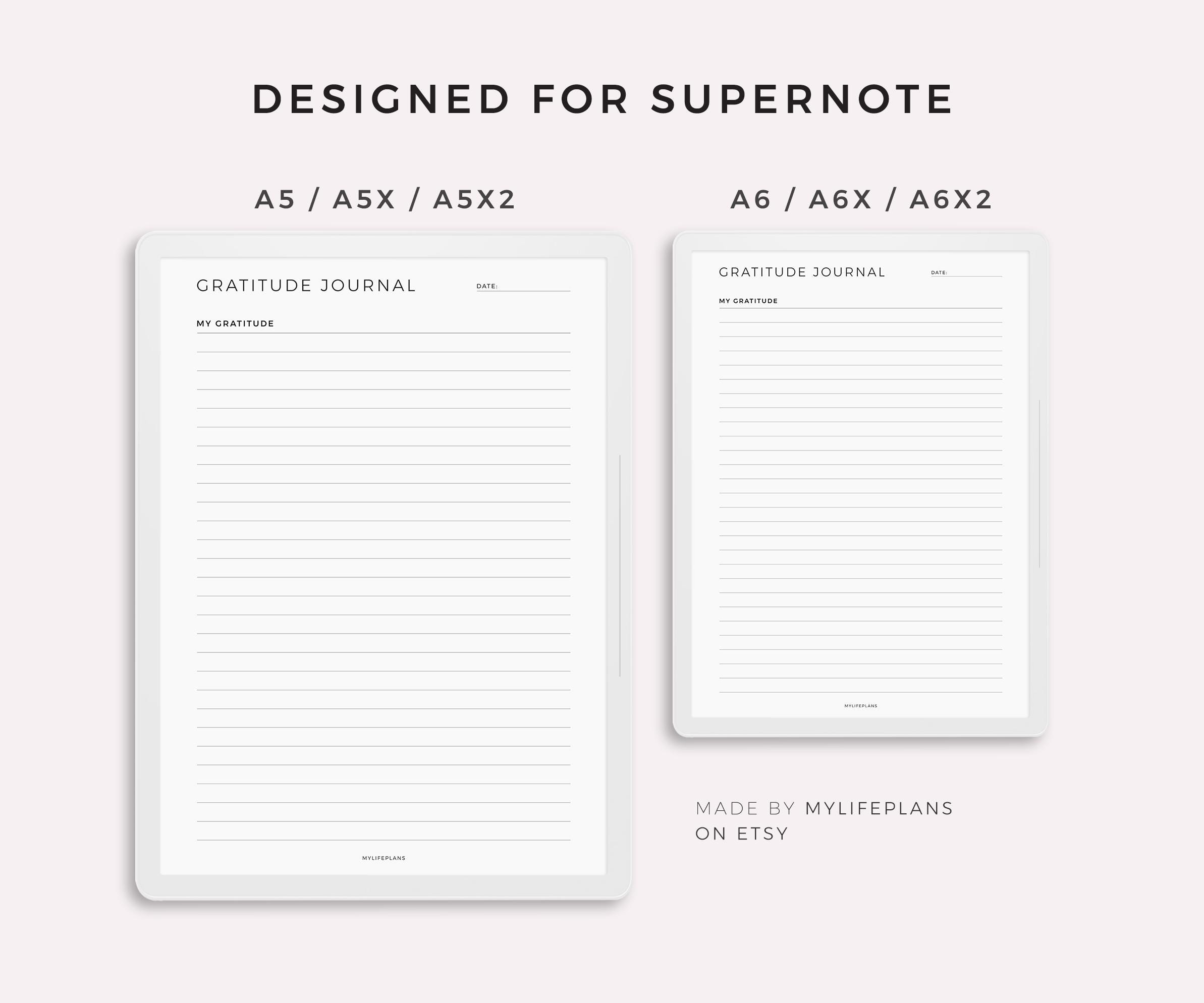 Simple Gratitude Journal Template, Gratitude Notebook, Gratitude Diary ...