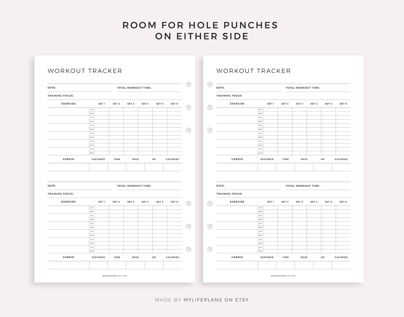 Workout Tracker Printable, Daily Exercise Log, Fitness Journal, Workout ...