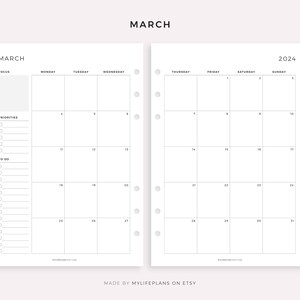 2024 Dated Monthly Planner on Two Pages, Monthly Organizer, Monthly ...