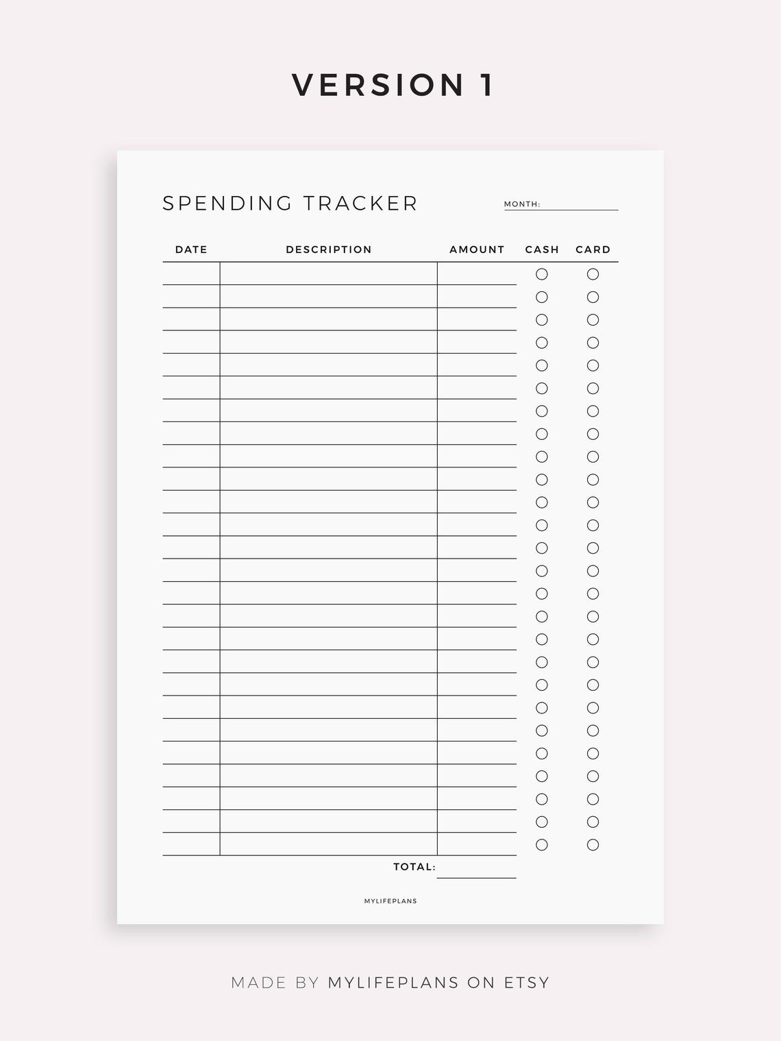 Spending Tracker for Remarkable Paper Pro, Expense Tracker, Budget ...