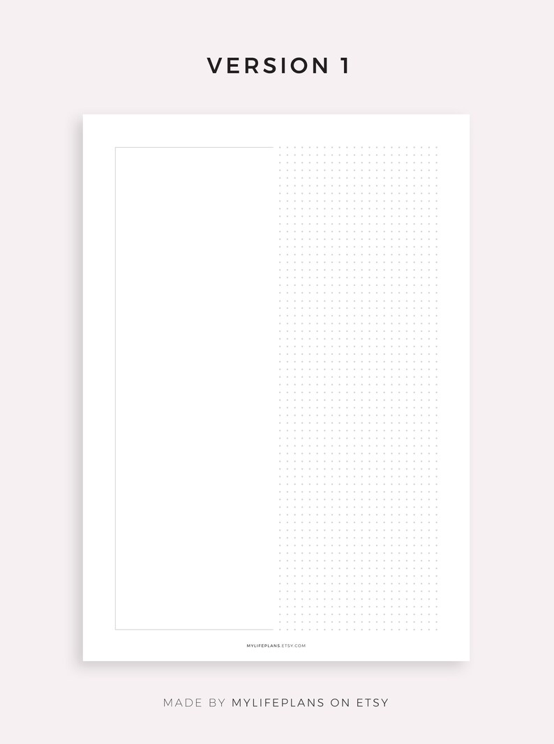 Blank & Dot Grid Paper Printable A4/a5/letter/half Size | Etsy