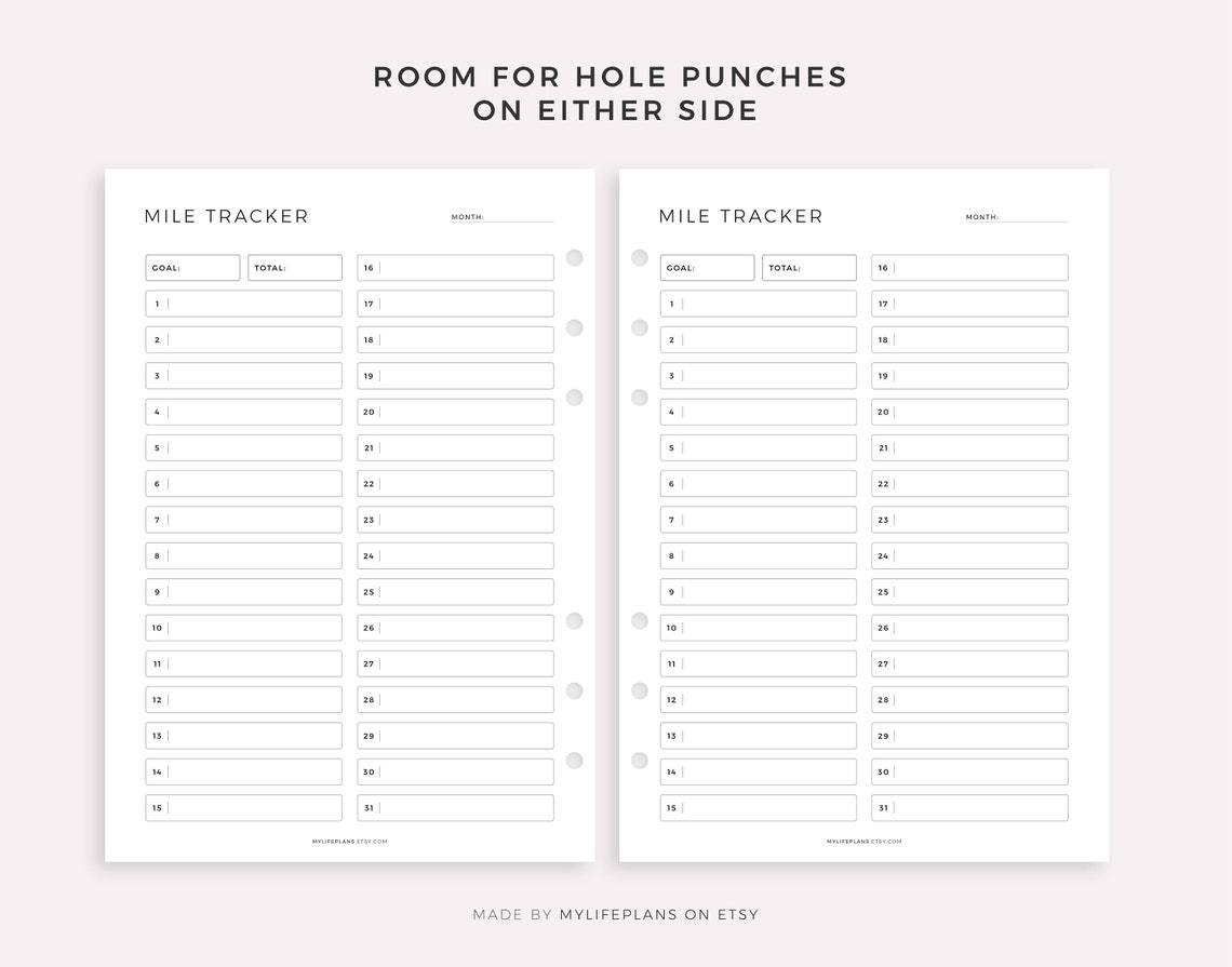 Monthly Mile Tracker Printable, Running Tracker, Walking Tracker ...