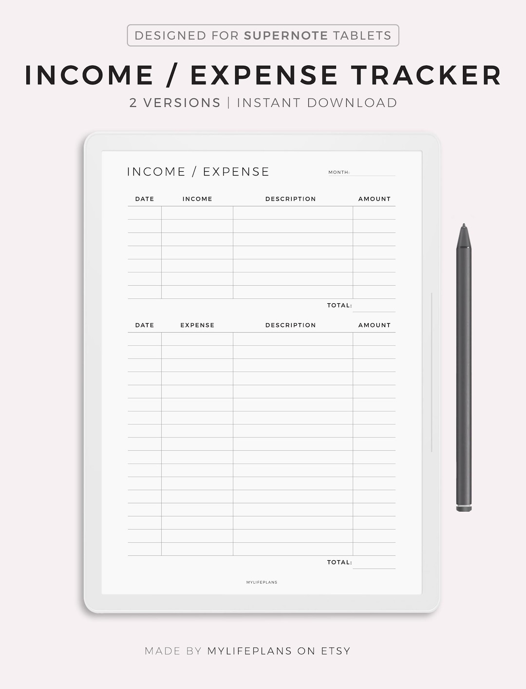 Income Tracker, Expense Tracker, Financial Planner, Monthly Budget ...