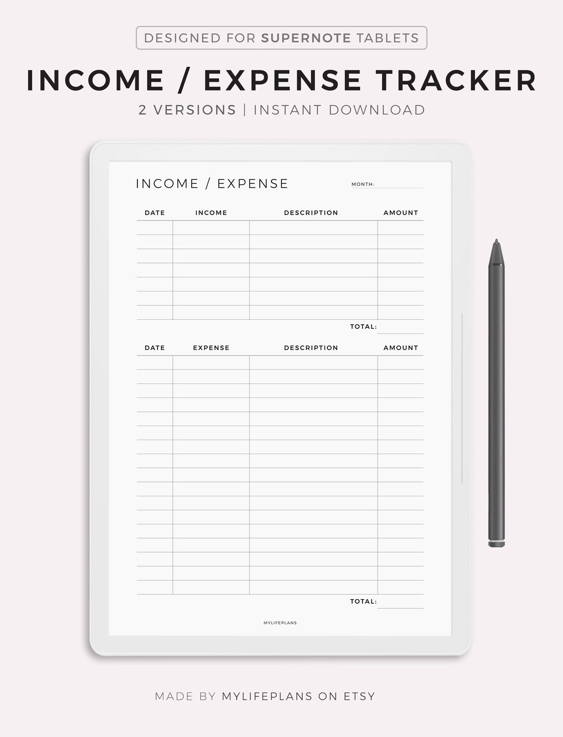 Income Tracker, Expense Tracker, Financial Planner, Monthly Budget ...