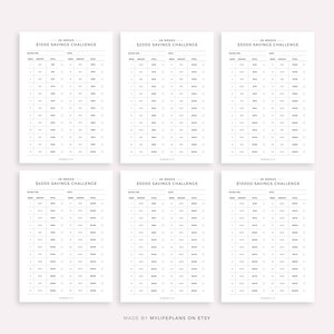 26 Week Saving Challenges Printable & Fillable PDF, Savings Trackers ...