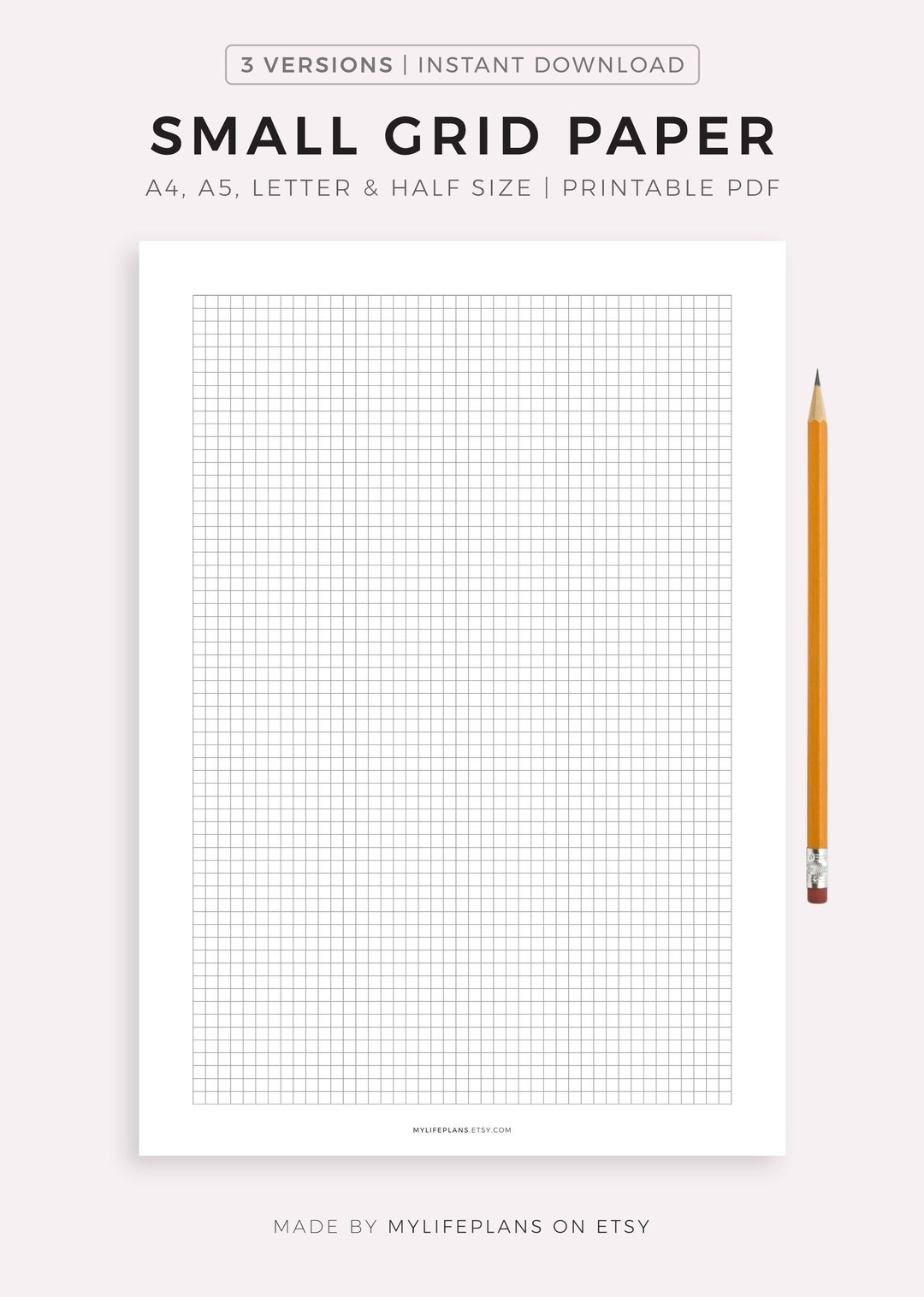 Small Grid Paper Printable, Squared Paper, Planner Inserts, A4/a5 ...