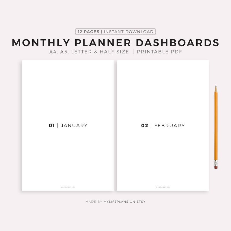 2026 Planner A4 Dividers - Etsy