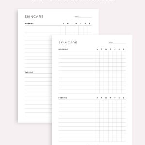 Skincare Routine Planner Printable, Beauty Planner, Daily Self Care ...