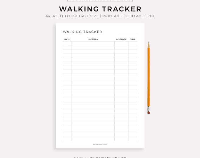 Step Tracker Printable PDF, Walking Challenge, Workout, Exercise ...