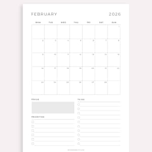 2026 Monthly Planner, Monthly Schedule, Monthly Organizer, Month at a ...