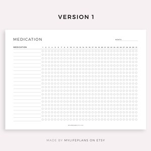 Monthly Medication Tracker Printable, Medication Schedule, Medication ...